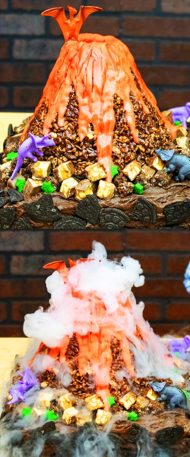 Erupting Volcano Cake {With Dry Ice Smoke} - CakeWhiz