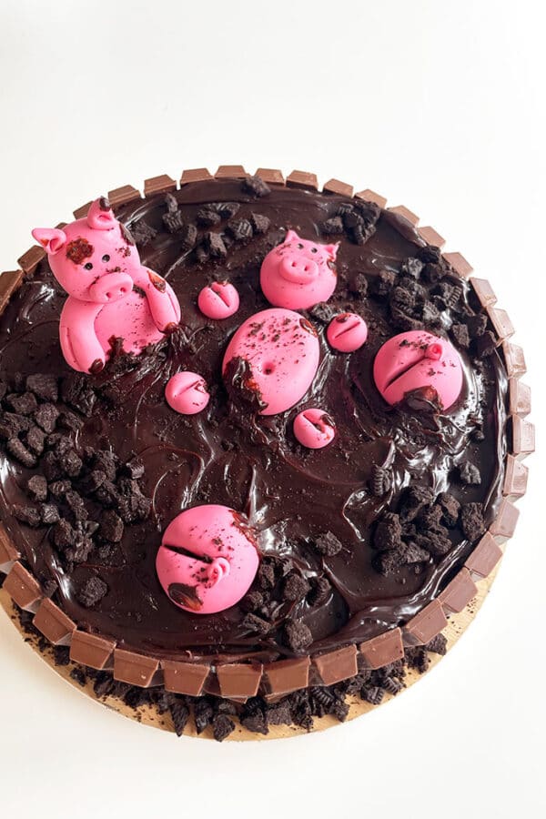 Easy Pig Cake {Fondant Pig Topper} - CakeWhiz