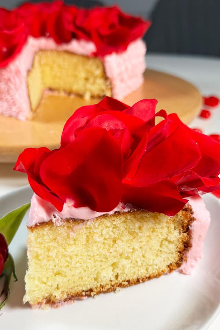 Easy Red Rose Cake {With Rose Water} - CakeWhiz