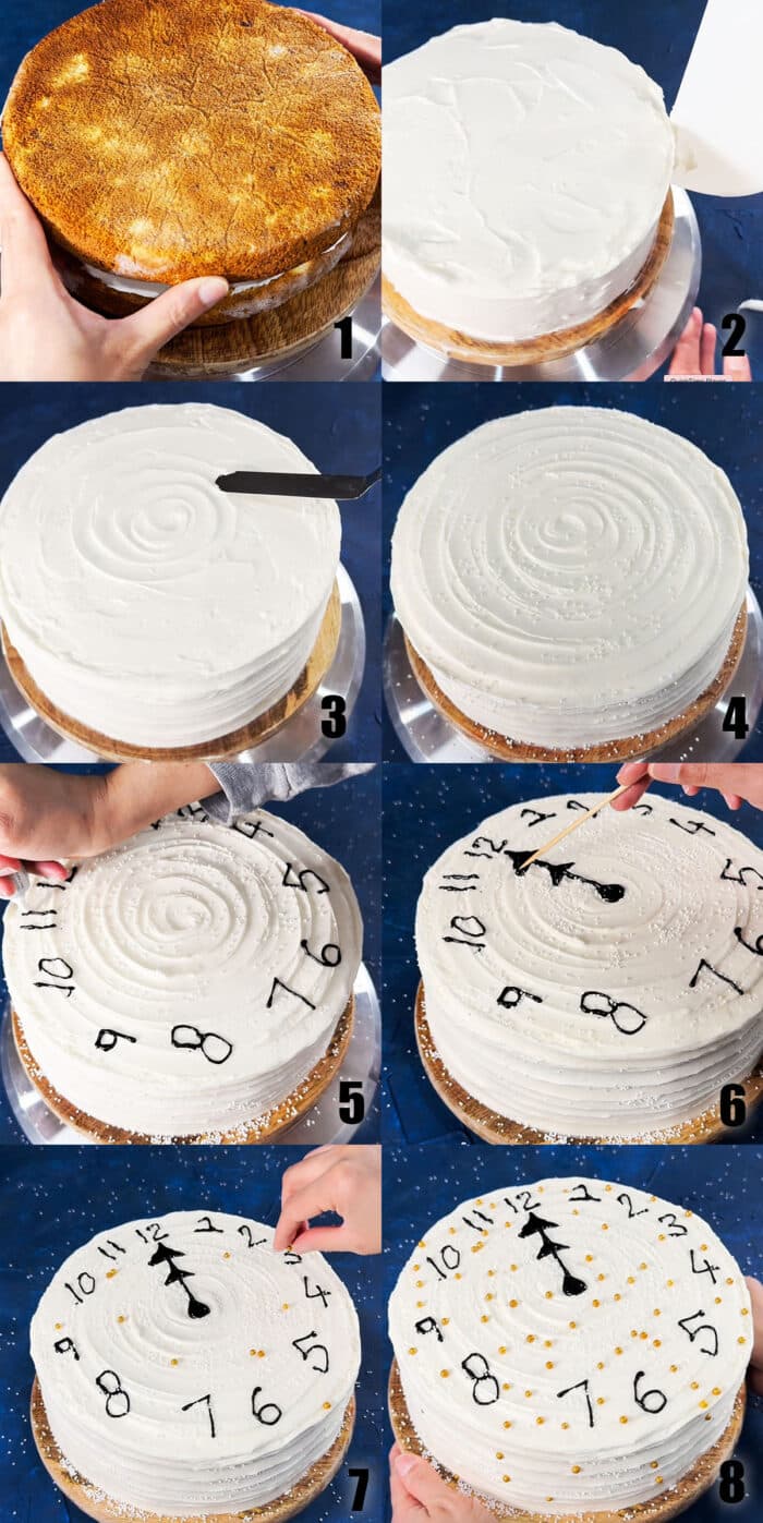 Easy New Year Cake {Clock Cake} - CakeWhiz