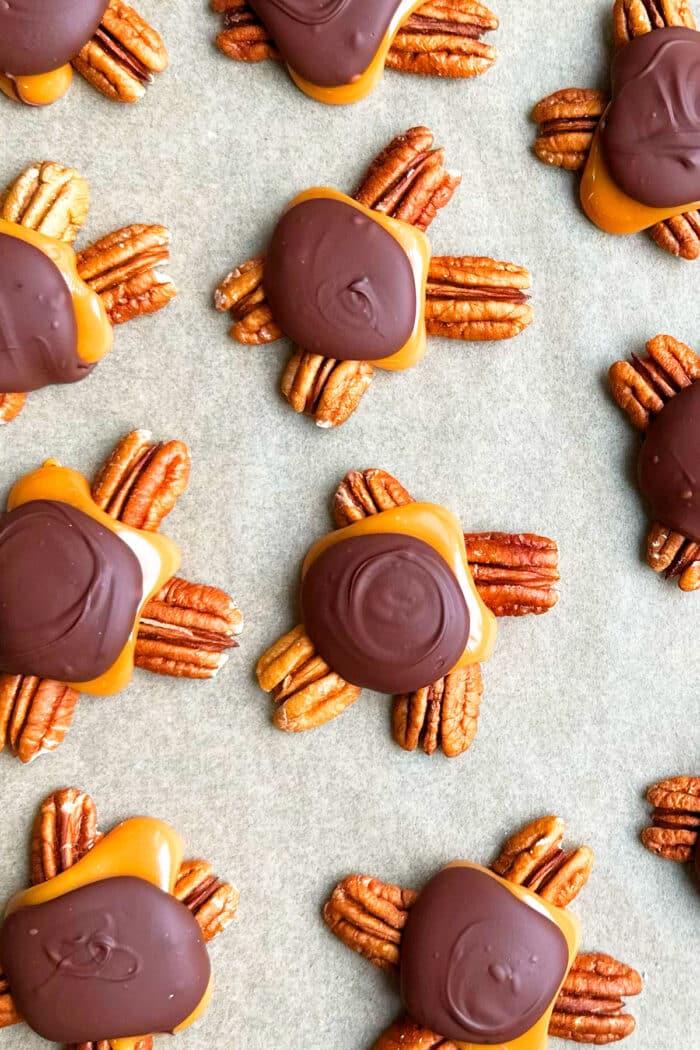 Homemade Chocolate Turtles {Caramel Pecan Candy} - CakeWhiz